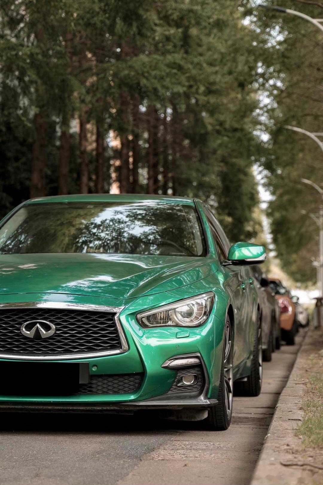 静谧午后，水杉林中一抹绿🟢 英菲尼迪Q50s 3.7L 大排量自吸的后驱车越来_undefined_易车社区