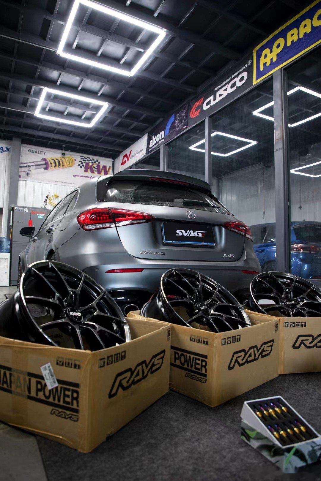 国六 奔驰A45S AMG 升级🇯🇵RAYS G025轮毂 搭配CSK隔热三_奔驰A级 AMG社区_易车社区