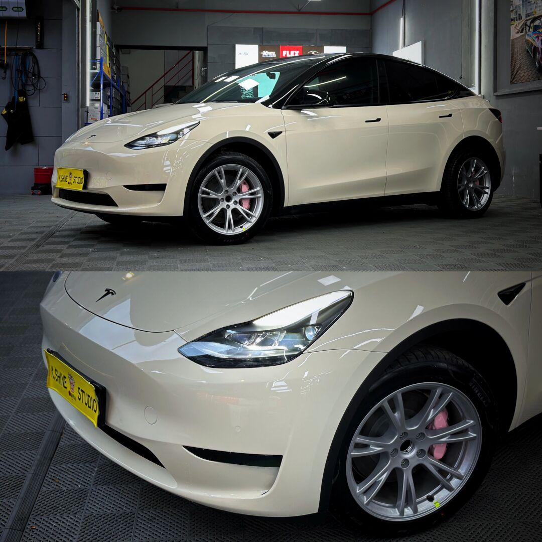 宁波⚡️特斯拉modely ax 胡椒白改色🌈_Model Y社区_易车社区