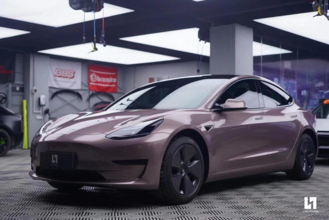 特斯拉Model3 | 改色分享——冰莓粉_Model 3社区_易车社区