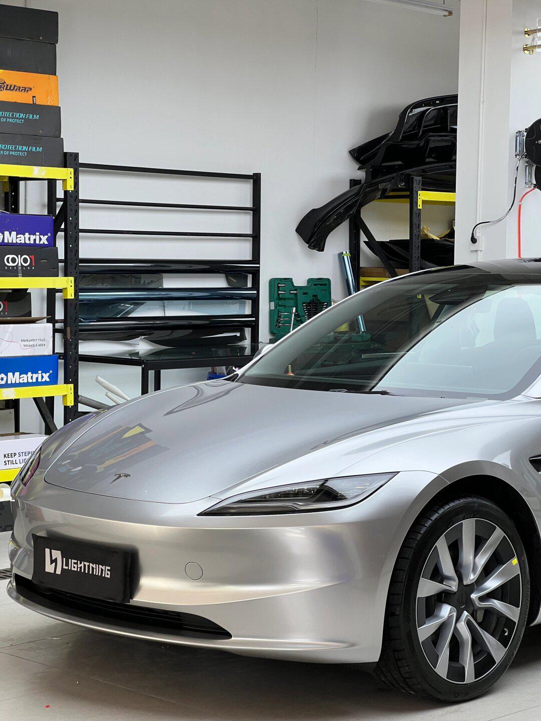 Model 3｜首台焕新版GT银改色 真的帅🤍_Model 3社区_易车社区