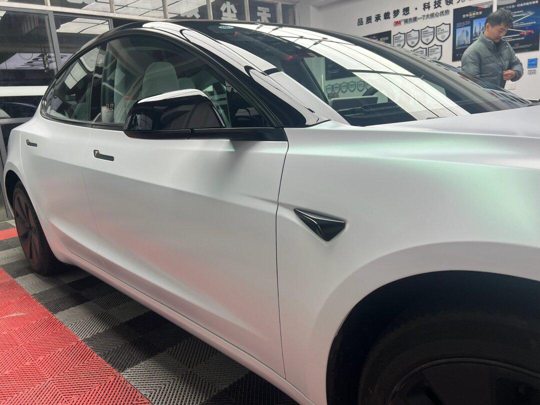 特斯拉Model 3 CYS改色膜梦幻曙光白汽车膜_Model 3社区_易车社区