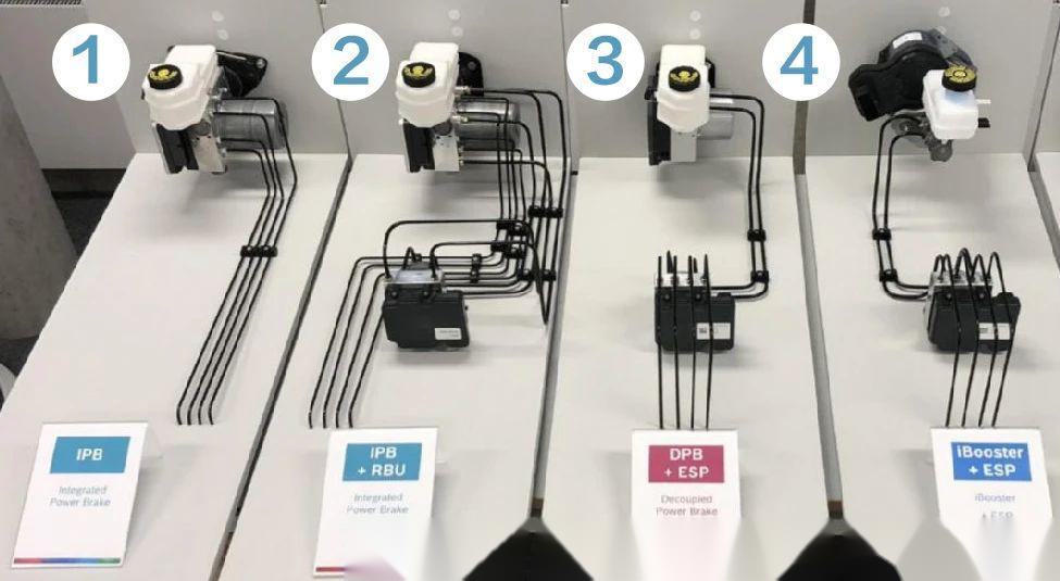 博世现在有四款线控制动产品，向左是ibooster，向右是IPB+RBU，线控制_魏牌蓝山社区_易车社区