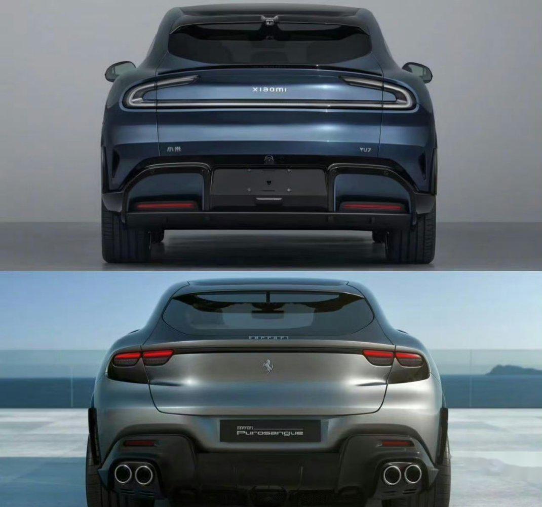 小米YU7好看是真好看，但也确实挺像法拉利FUV的，双轮眉，小尾翼，两侧底部逐渐_小米YU7社区_易车社区