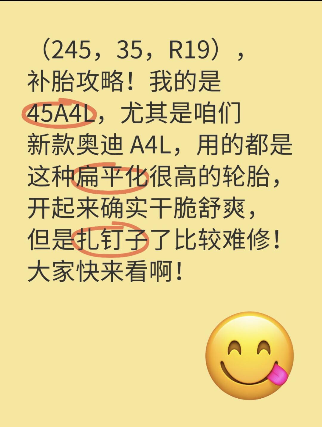 奥迪 45 A4L（245，35，R19），补胎攻略！_奥迪A4L社区_易车社区